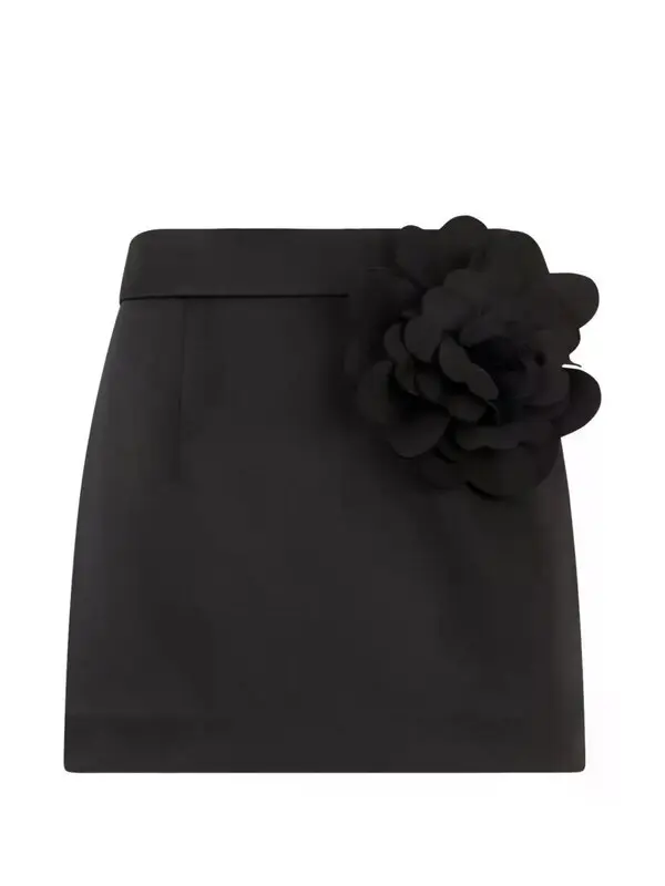 Philipp Plein Satin Mini Skirt With Flower Detail