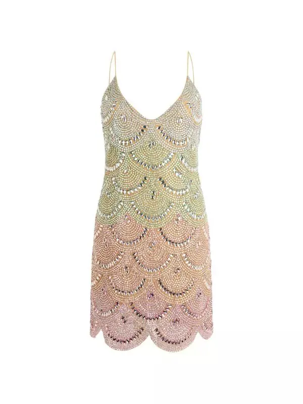 Philipp Plein Embellished Crystal Mini Dress - Green