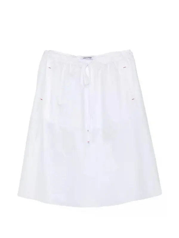LOW CLASSIC Drawstring Midi Skirt - White