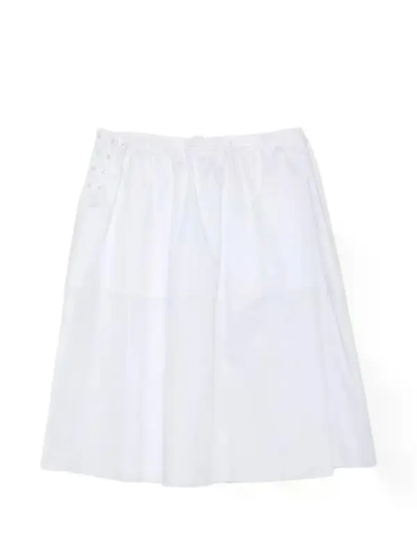 LOW CLASSIC Drawstring Midi Skirt - White