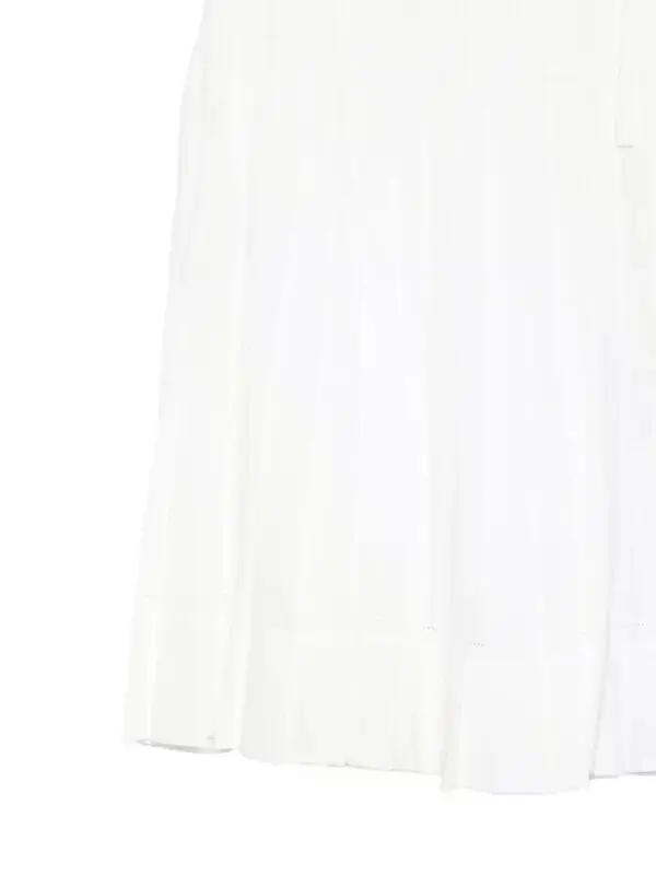 LOW CLASSIC Pleated Midi Skirt - White