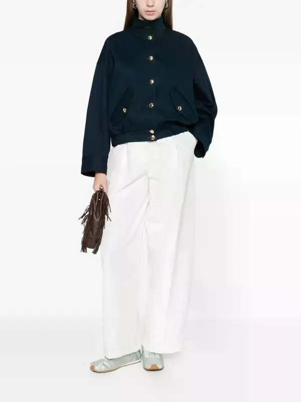 Maje Buttoned Bomber Jacket