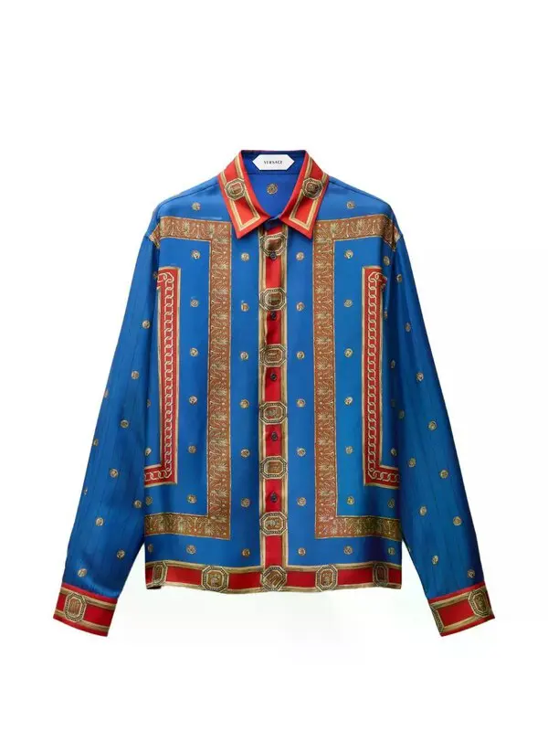 Versace Printed Silk Twill Regular Shirt