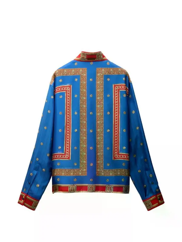 Versace Printed Silk Twill Regular Shirt