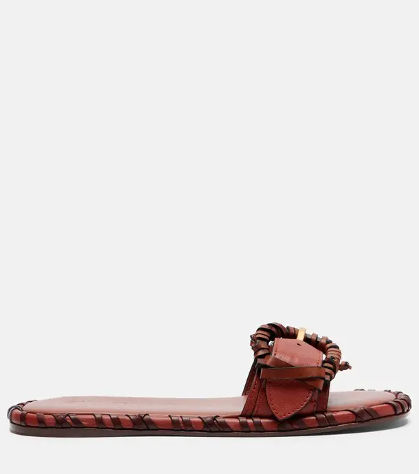 Zimmermann Alchemy Leather Slides - Brown