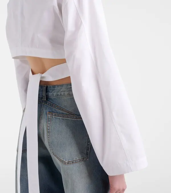 Alaïa Cotton Poplin Crop Top