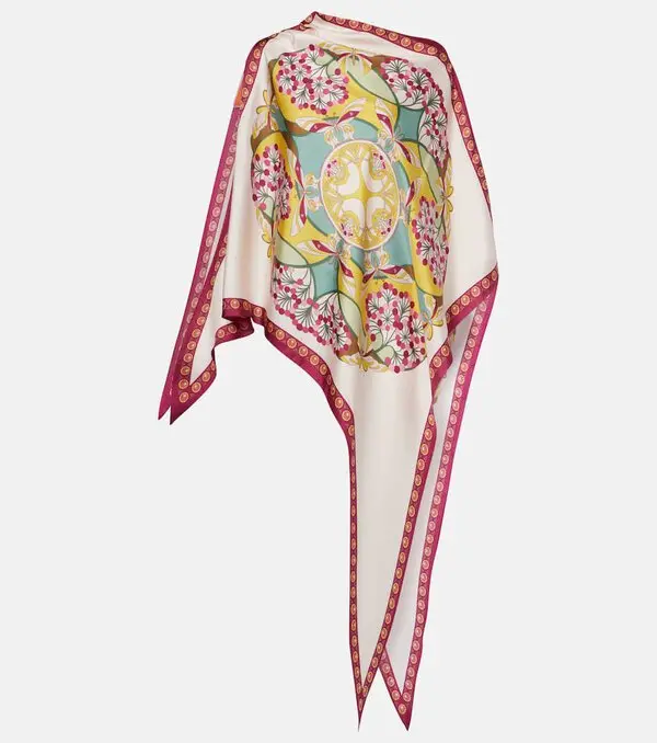 La DoubleJ Florette Placée Asymmetric Silk Twill Top