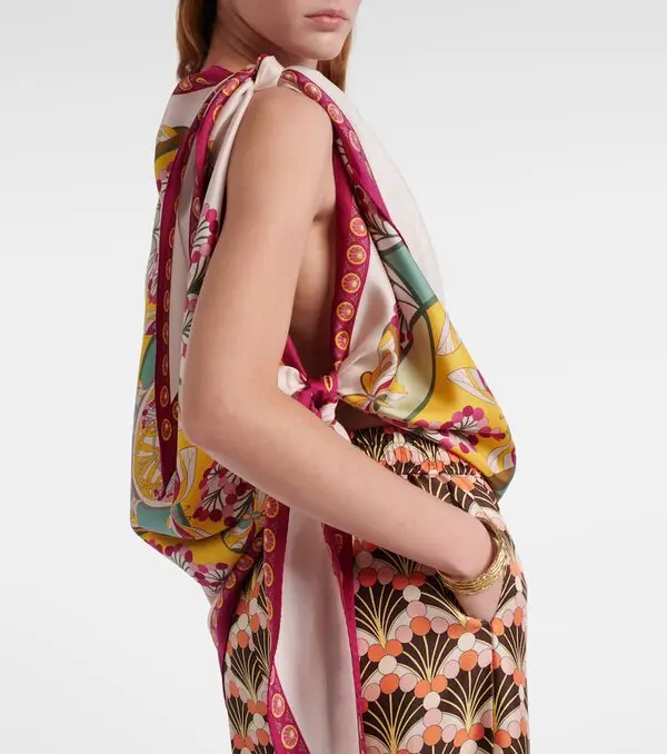 La DoubleJ Florette Placée Asymmetric Silk Twill Top