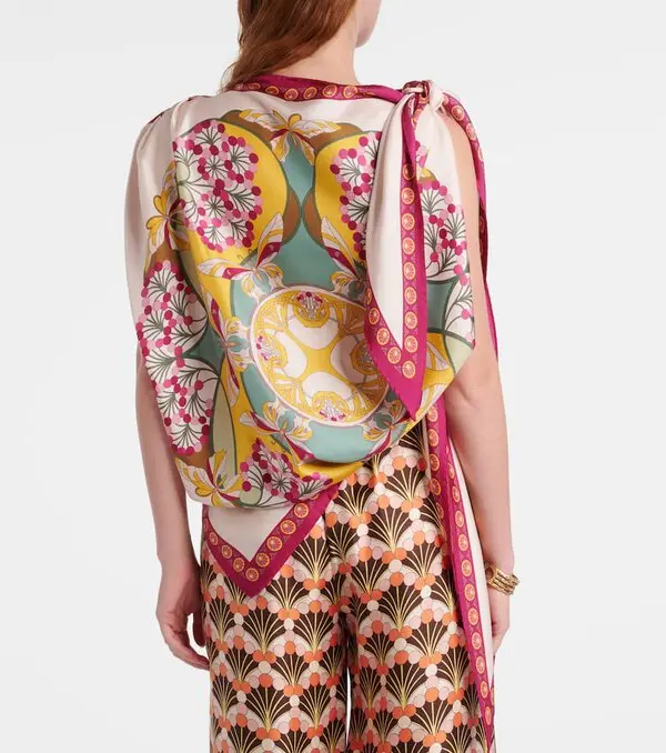 La DoubleJ Florette Placée Asymmetric Silk Twill Top