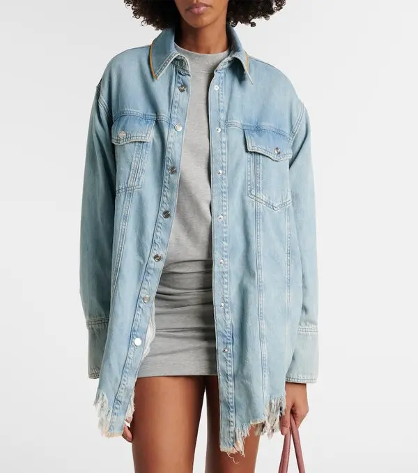 Blumarine Embroidered Denim Overshirt