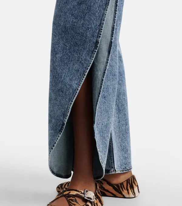 Alaïa Barrel-leg Jeans In Handsand Wash - Blue