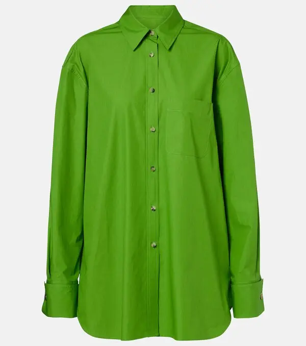 Khaite Newton Cotton Poplin Shirt - Green