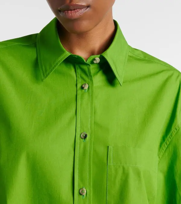 Khaite Newton Cotton Poplin Shirt - Green