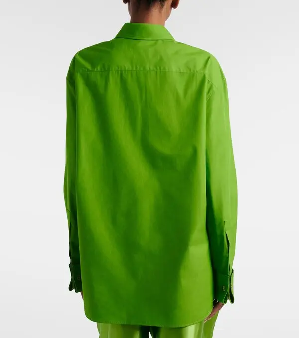 Khaite Newton Cotton Poplin Shirt - Green