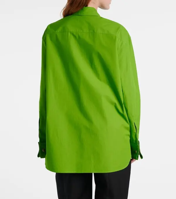 Khaite Newton Cotton Poplin Shirt - Green
