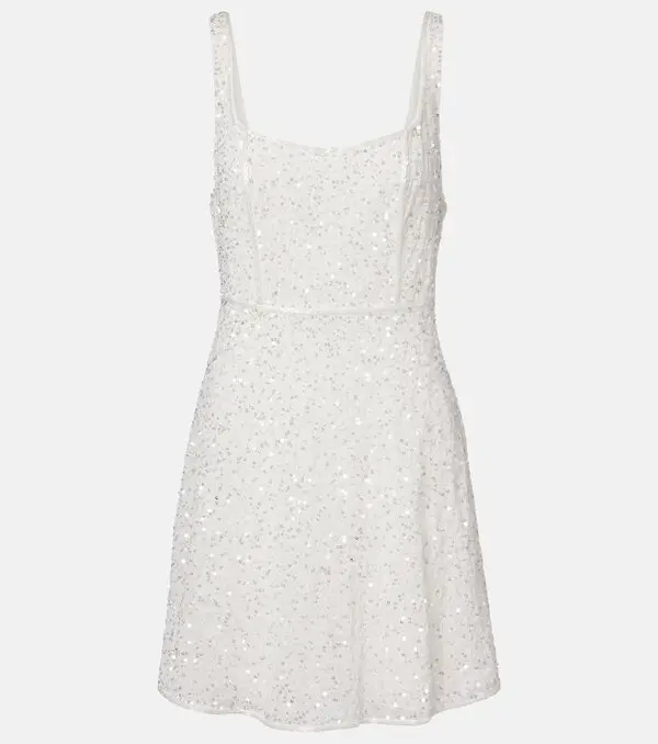 Rixo Ronan Sequined Minidress - White