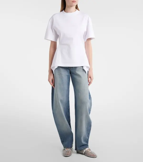 Alaïa Draped Cotton Jersey T-shirt