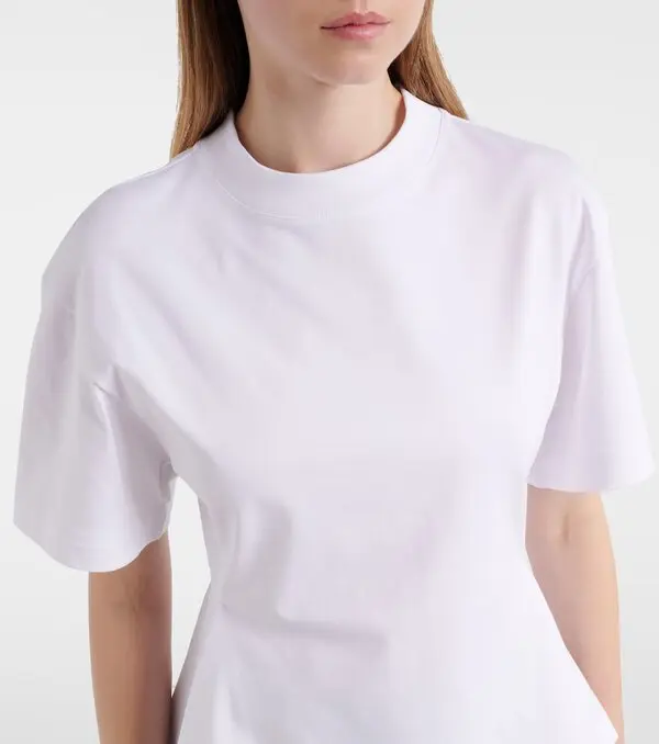 Alaïa Draped Cotton Jersey T-shirt