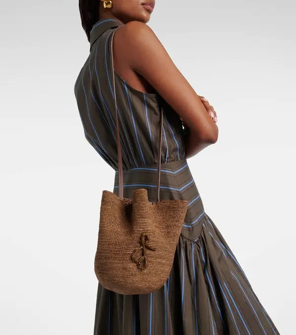 Ruslan Baginskiy Hatbag Raffia Crossbody Bag - Brown