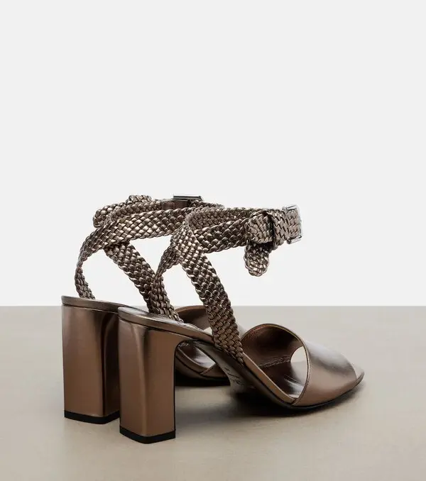 JIMMY CHOO Rori Metallic Leather Sandals