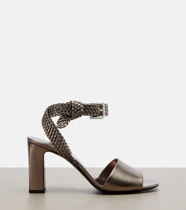 JIMMY CHOO Rori Metallic Leather Sandals