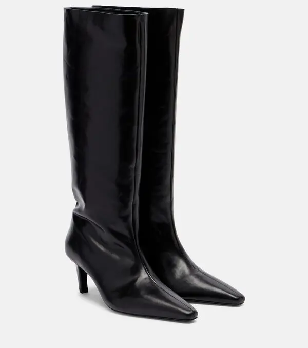JUDE Cave Leather Knee-high Boots - Black