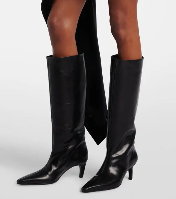 JUDE Leather Knee-high Pointed Toe Boots