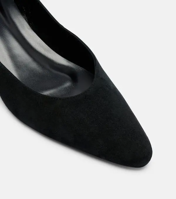 JUDE Judemode Suede Pointed Toe Pumps With Ankle Strap