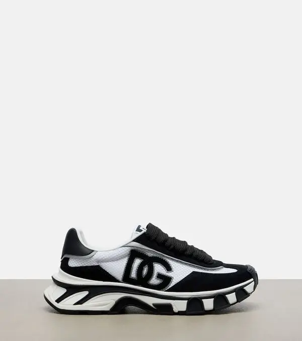 Dolce & Gabbana Dg Country Road Suede-trimmed Sneakers - Black