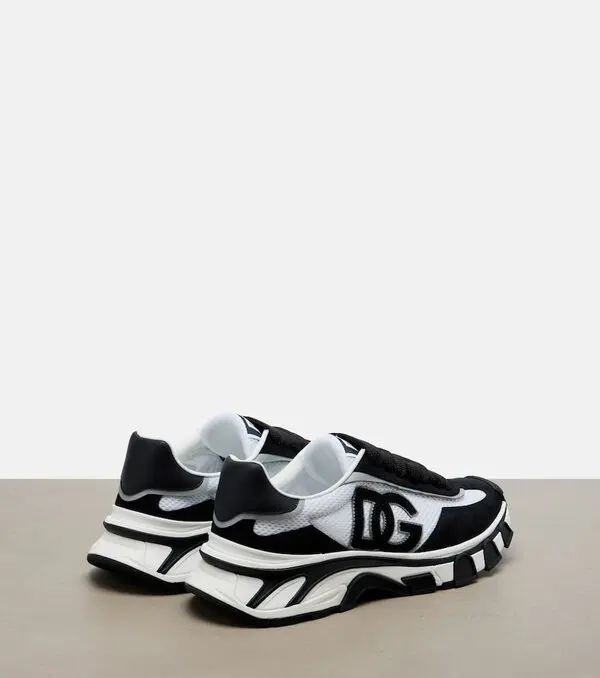 Dolce & Gabbana Suede-trimmed Sneakers - Black