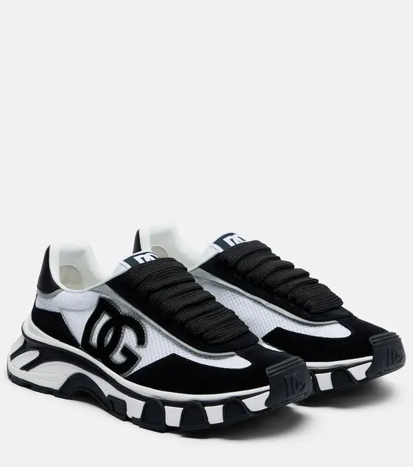 Dolce & Gabbana Suede-trimmed Sneakers - Black