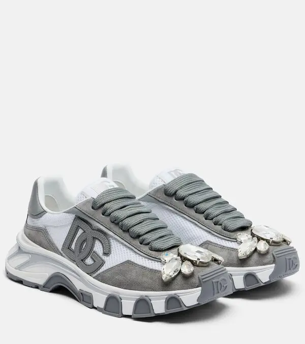 Dolce & Gabbana Dg Country Road" Embellished Sneakers - Grey