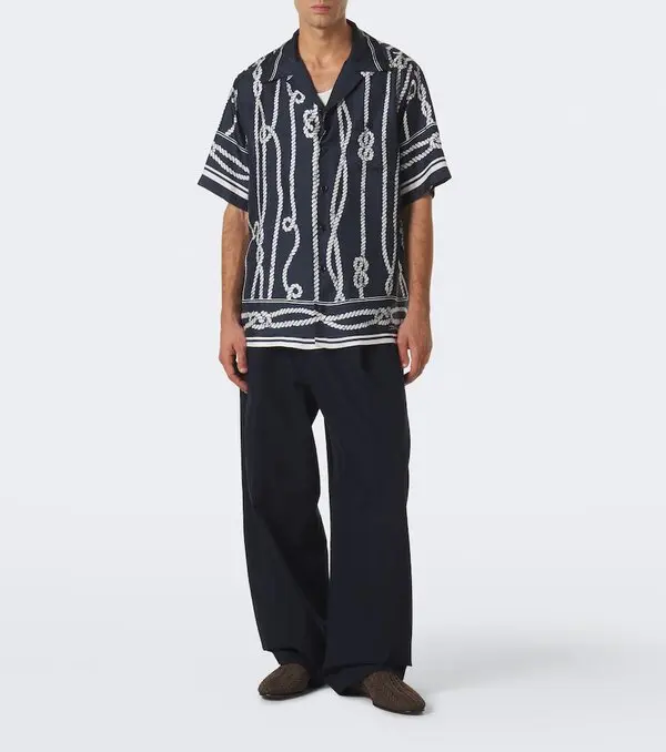 Dolce & Gabbana Printed Silk Bowling Shirt