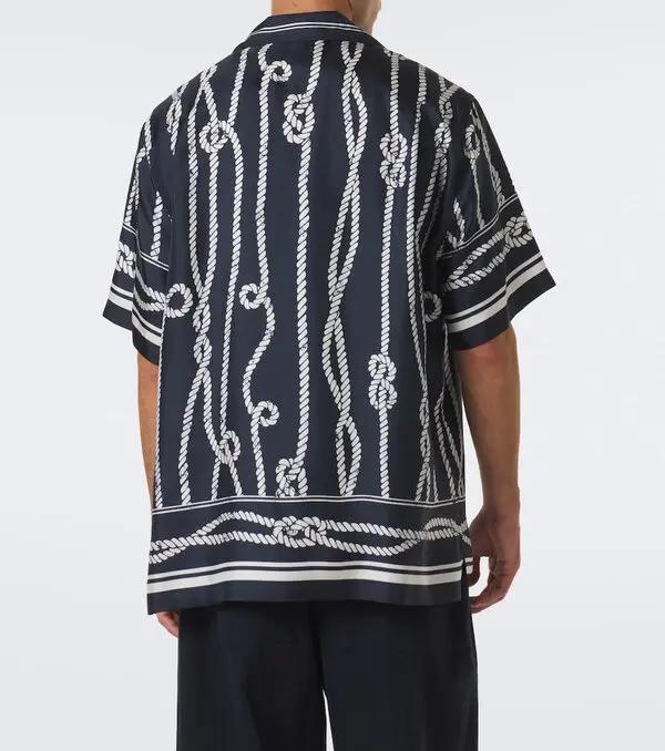 Dolce & Gabbana Printed Silk Bowling Shirt