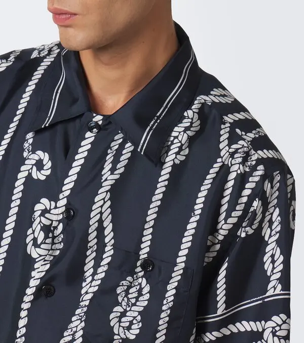 Dolce & Gabbana Printed Silk Bowling Shirt