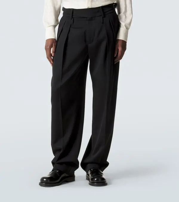 Dolce & Gabbana Virgin Wool Gabardine Wide-leg Pants
