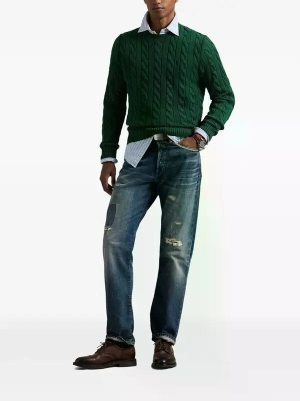 Polo Ralph Lauren Cable-knit Crew-neck Sweater - Green