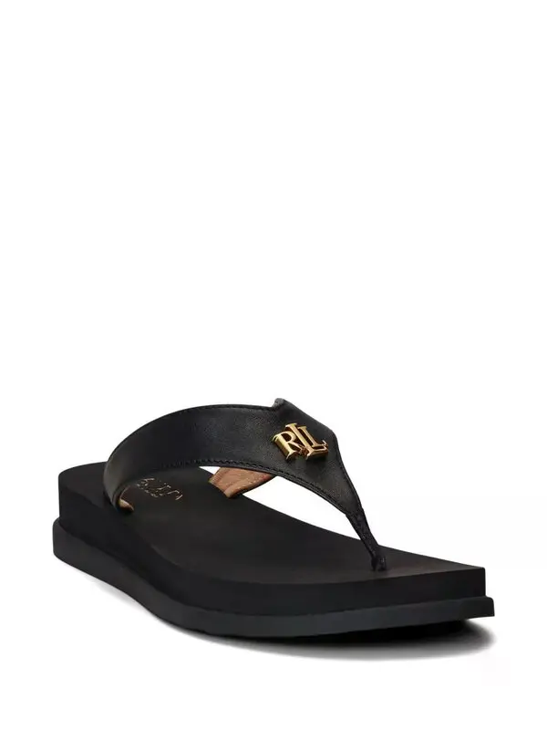 Polo Ralph Lauren Logo Platform Slides - Black