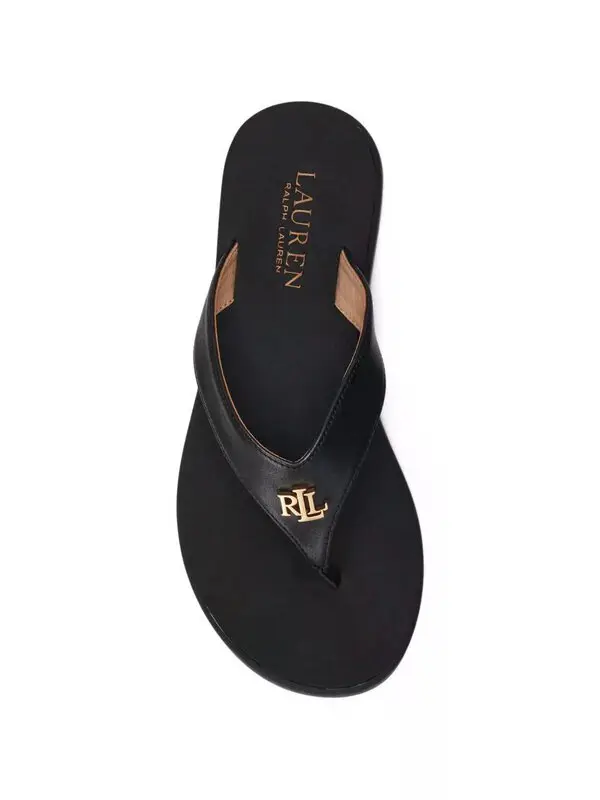 Polo Ralph Lauren Logo Platform Slides - Black