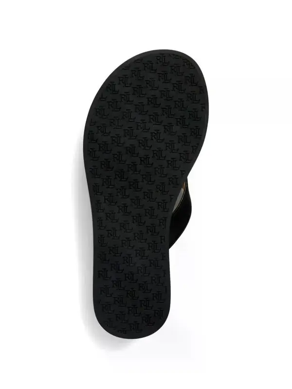 Polo Ralph Lauren Logo Platform Slides - Black