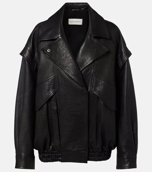 Nour Hammour Micah Leather Jacket - Black
