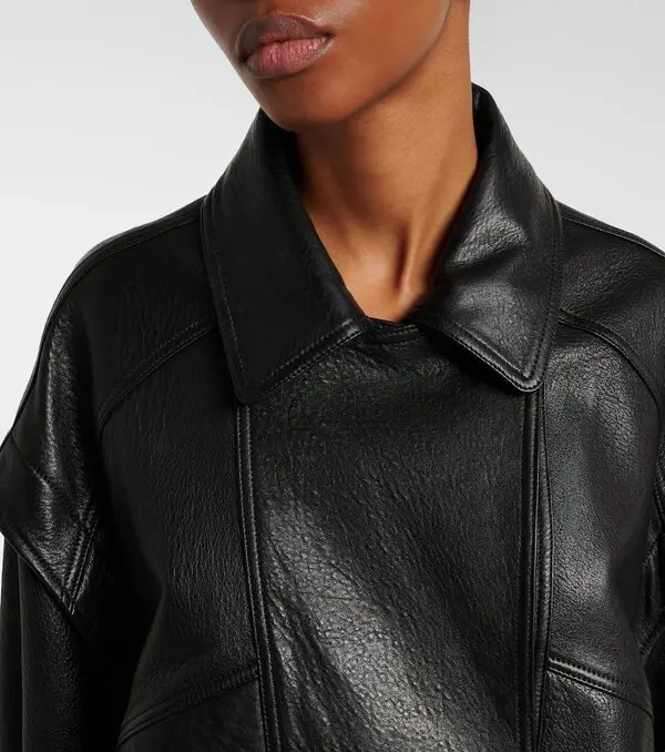 Nour Hammour Micah Leather Jacket - Black