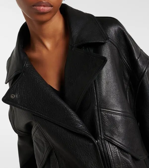 Nour Hammour Micah Leather Jacket - Black