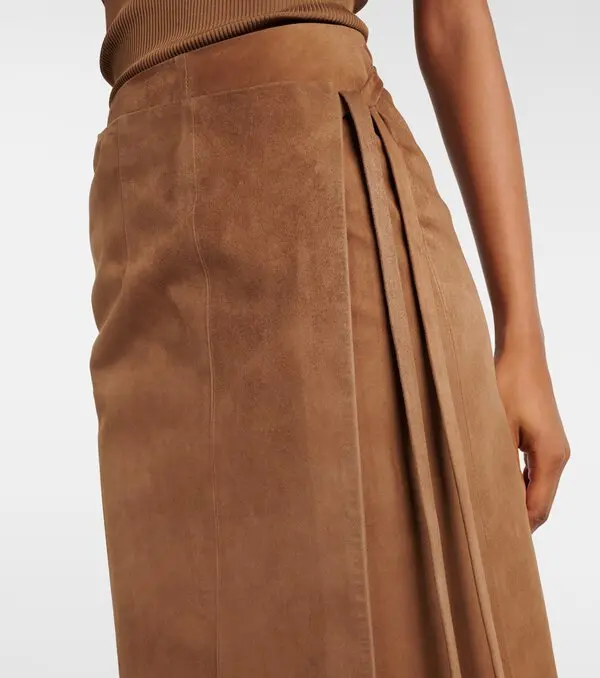 Nour Hammour Leather Wrap Skirt - Brown