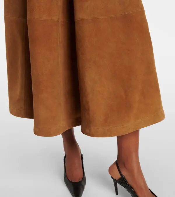 Nour Hammour Opera Suede Midi Skirt