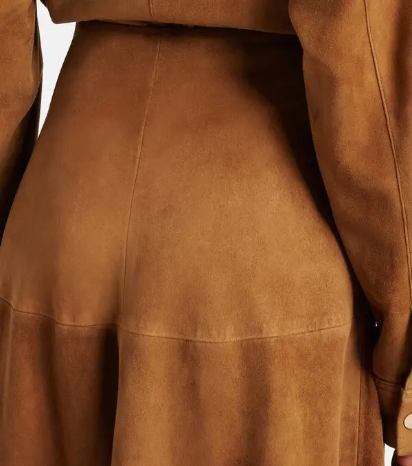 Nour Hammour Opera Suede Midi Skirt