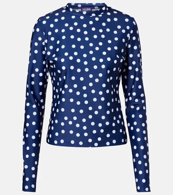 JEAN PAUL GAULTIER Polka-dot Jersey Top - Blue