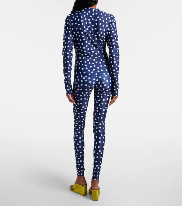 JEAN PAUL GAULTIER Polka Dot Jersey Leggings - Blue