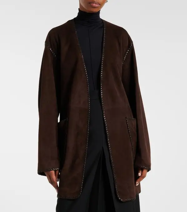 Nour Hammour Anika Suede Wrap Coat