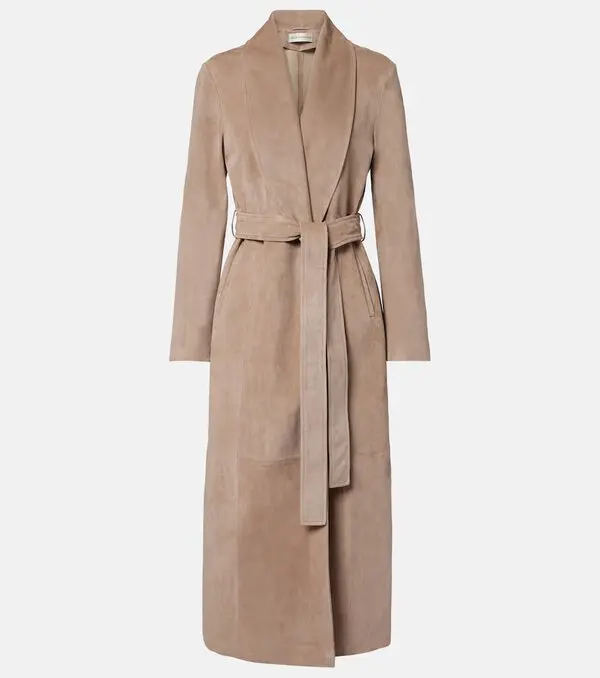 Nour Hammour Gallery Suede Coat - Beige